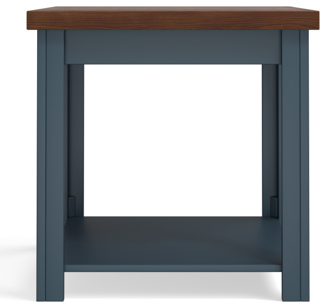 Legends Home Nantucket 24 inch Side Table, Blue Denim and Whiskey ...