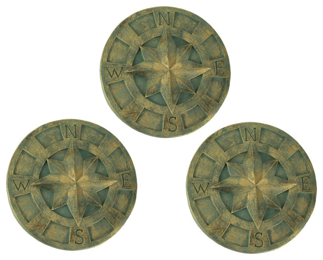 Compass Rose Lightweight Cement Wall Plaque Nautical Decor Indoor ...