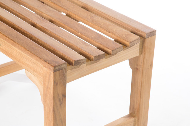 Teak Shower Bench Curved 24" (60 cm) - Scandinavian - Shower Benches ...