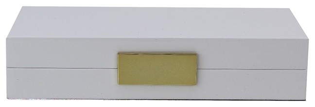 Addison Ross Lacquered Jewelry Box, White/Gold - Contemporary - Jewelry ...