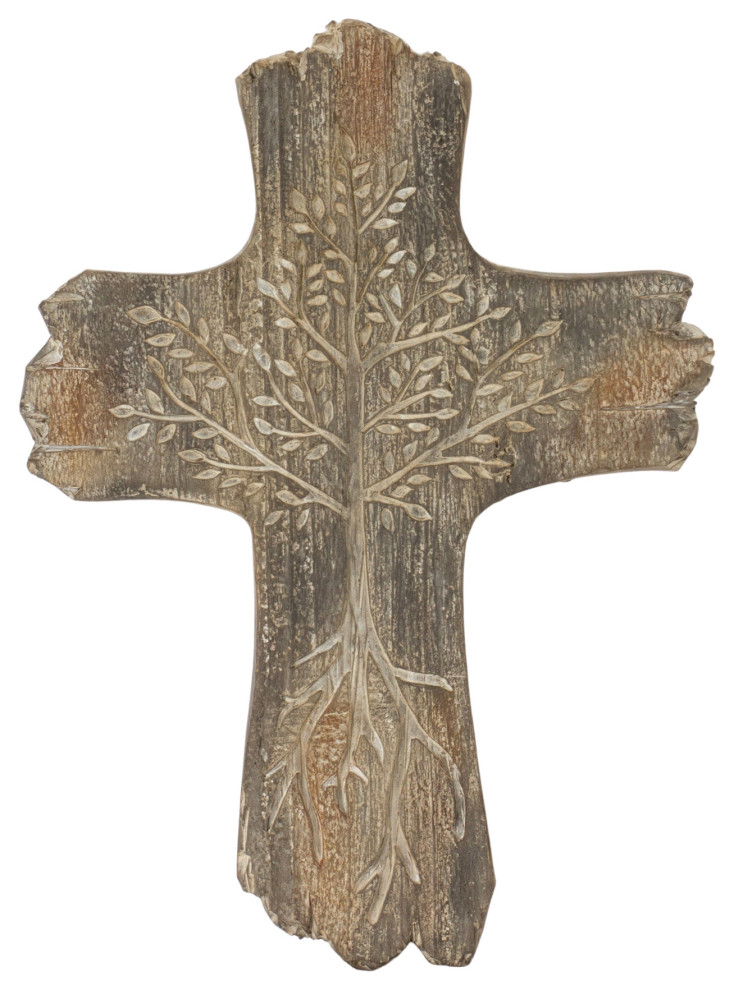 Tree of Life Cross Decor, Set of 4 - Farmhouse - Wall Accents - by ...