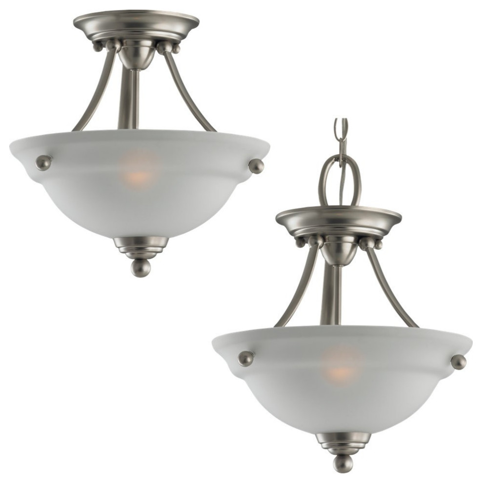 Visual Comfort-77625-962-Two Light Semi-Flush Convertible Pendant, Wheat - Traditional - Flush ...