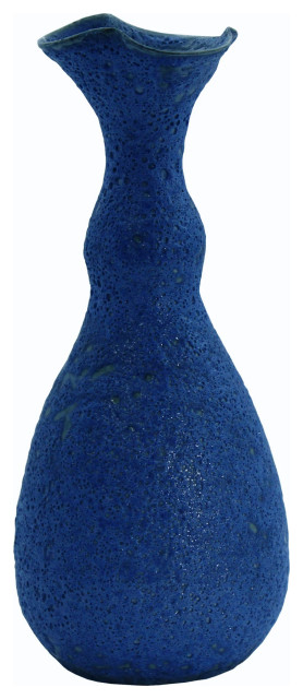 Contemporary Artist Handmade Freelance Blue Rustic Ceramic Odd Shape ...