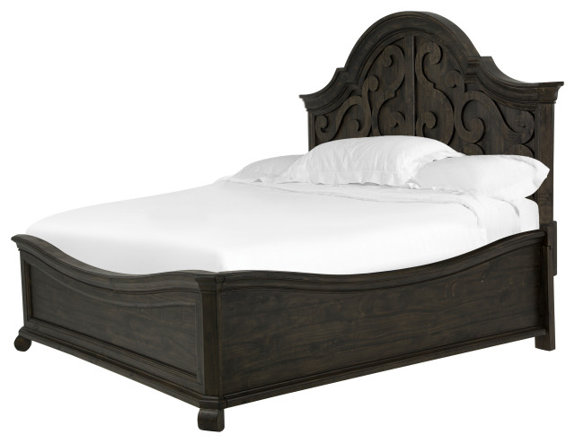 Complete Shaped Panel Bed, King - Rustic - Platform Beds - by Magnussen ...