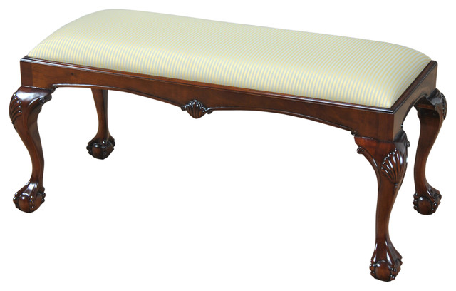 Large Chippendale Bench - Traditional - Upholstered Benches - by ...