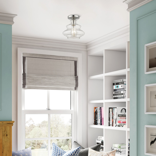 Livex Lighting 52830 Everett 9"W Semi-Flush Ceiling Fixture ...