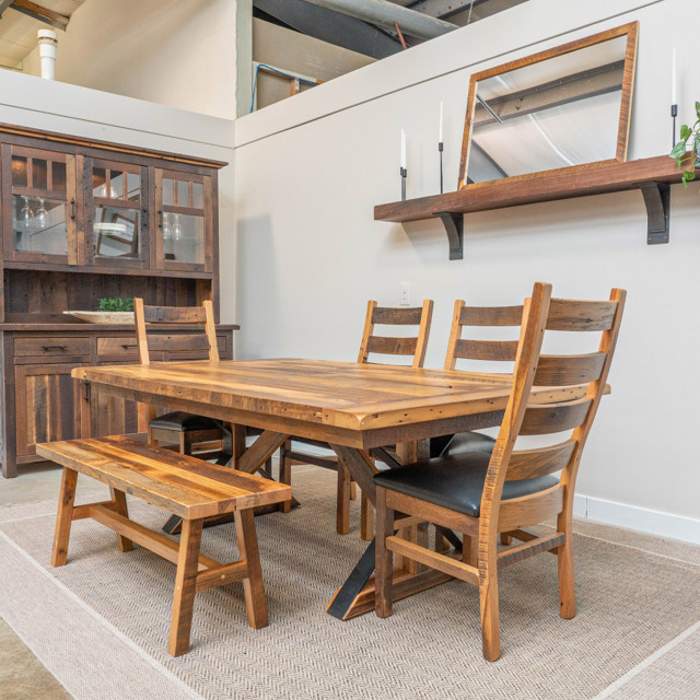 Lexington Extendable Reclaimed Wood Dining Table, 48"x132" - Rustic ...