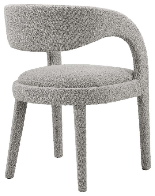 Pinnacle Boucle Upholstered Dining Chair Set of 2, Taupe - Transitional ...
