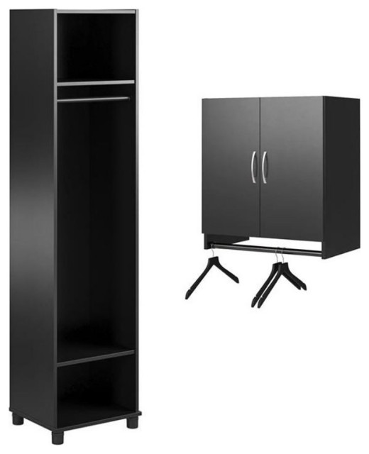 Home Square 2-Piece Set with 18" Wide Mudroom Cabinet and 2-Door Wall ...
