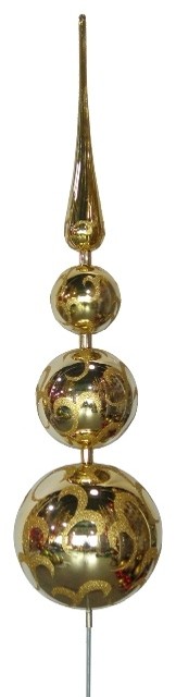 46" Gold Tree Topper With Glitter Accents - Contemporary - Christmas ...