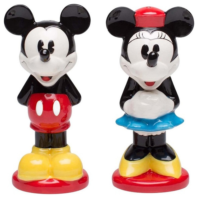 Zak! Designs Disney Ceramic 2-Piece Mickey and Minnie Salt and Pepper ...