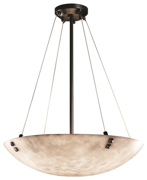 Justice Designs Clouds 18" Pendant Bowl w/Square w/Points Finials ...