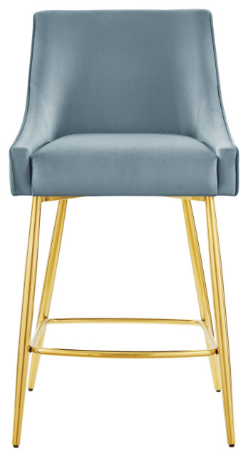 Counter Stool Chair, Velvet, Modern, Mid Century Bistro Dining ...