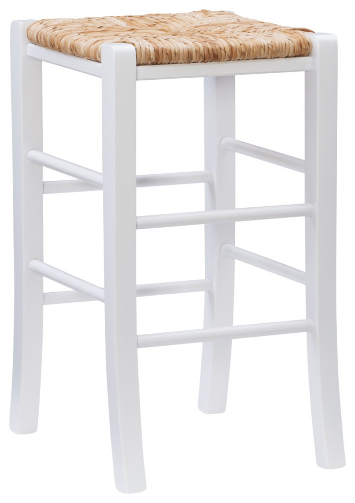 Gianna Backless Counter Stool White Set of 2 - Beach Style - Bar Stools ...