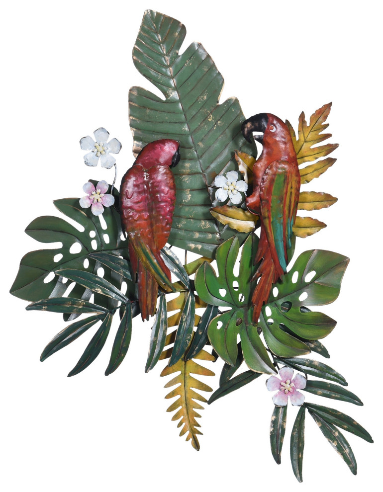 Anya Tropical Duo Metal Tropical Birds - Tropical - Metal Wall Art - by ...