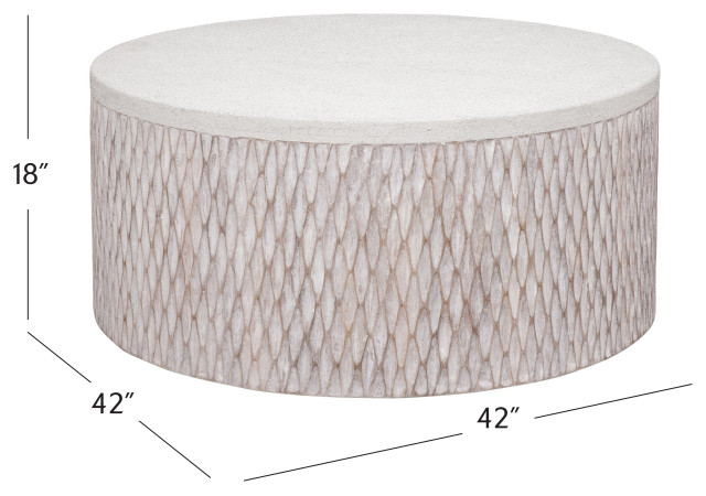 Brewer Accent Cocktail Table - White Wash - Farmhouse - Coffee Tables ...