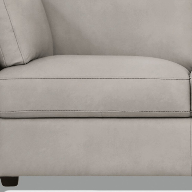 81" Light Gray Leather Sofa With Black Legs - Transitional - Sofas - by ...