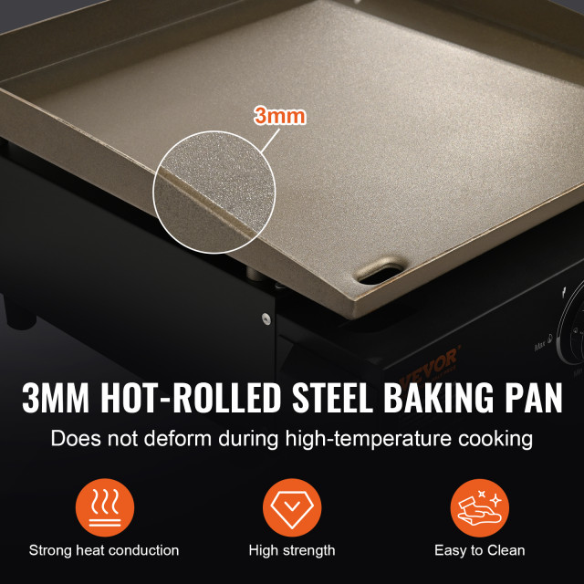 VEVOR Countertop Commercial Gas Griddle Flat Top Grill Hot Plate ...