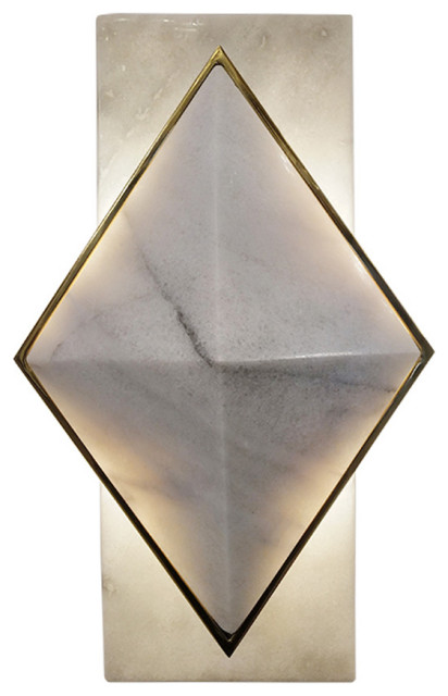 Art Deco Large Natural Marble Wall Sconce - Contemporary - Wall Sconces ...