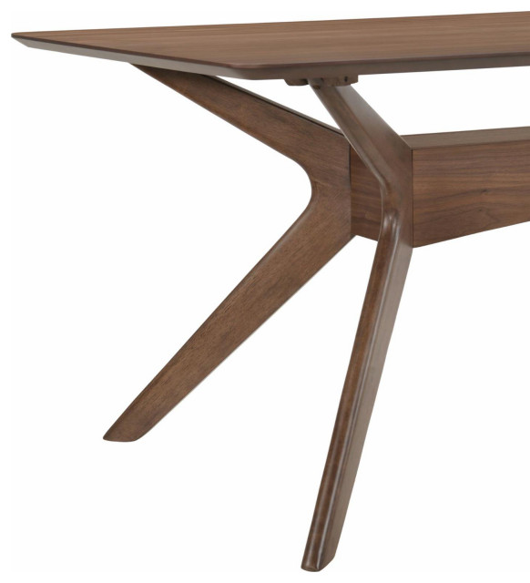 Midcentury Dining Table, Flared Legs & Rectangular Shaped Top With ...