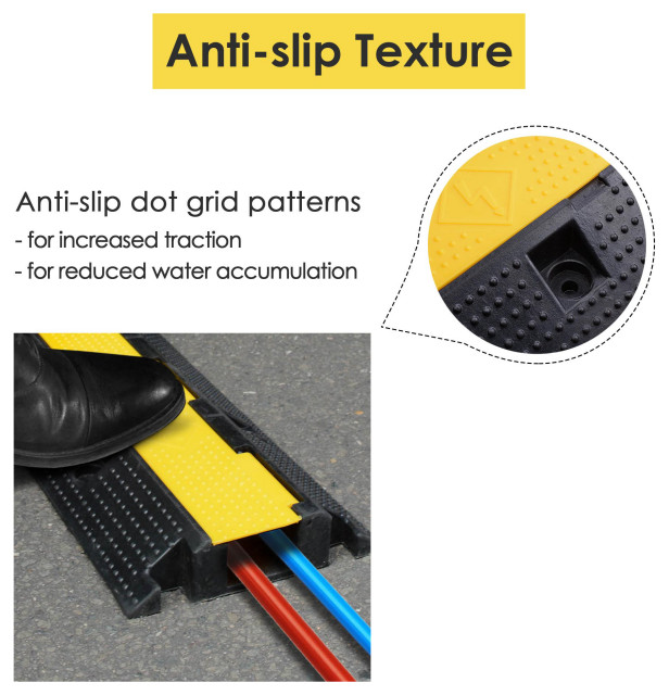 1 Channel Cable Protector Ramp Wire Cover Guard PVC Traffic Speed Bump ...