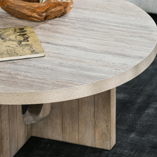 Talbot 42" Round Coffee Table - Farmhouse - Coffee Tables - by Kosas ...