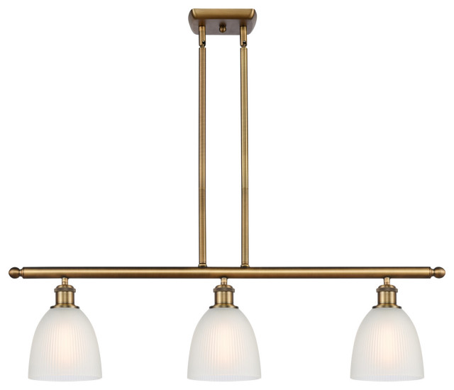 Ballston Castile 3 Light Island Light in Brushed Brass - Industrial ...