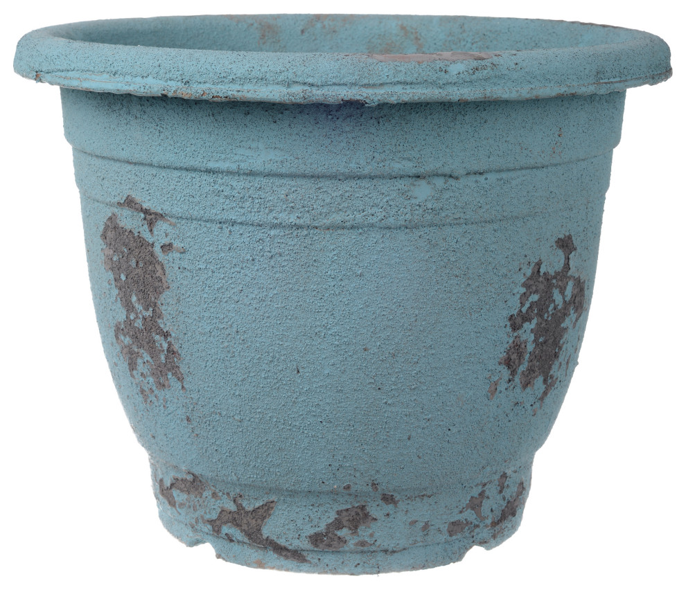 Benzara Traditional Style Planter with Distressed Design, Blue ...