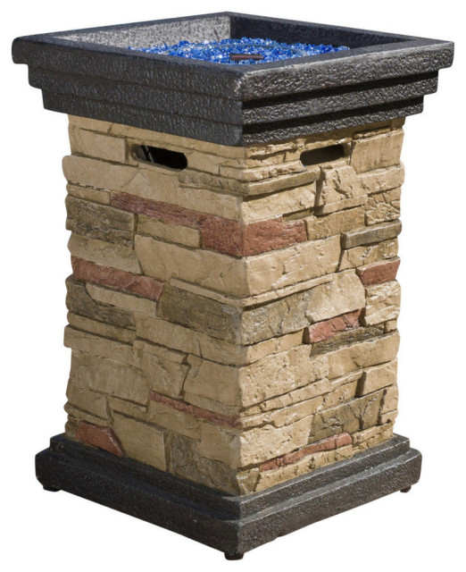 GDF Studio Troy Outdoor Fire Column - Traditional - Fire Pits - by ...