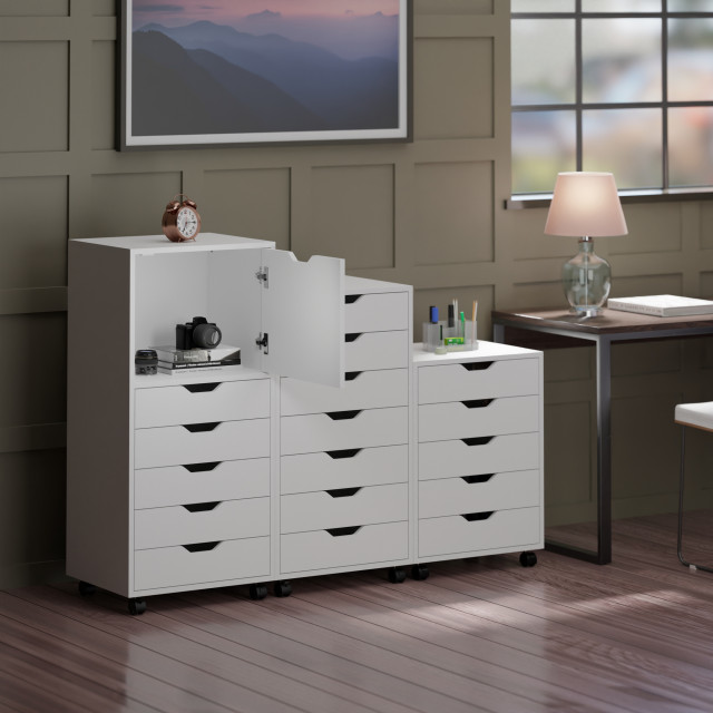 Halifax 3-Pc Multi-Drawer Storage Cabinet Set, White - Transitional ...