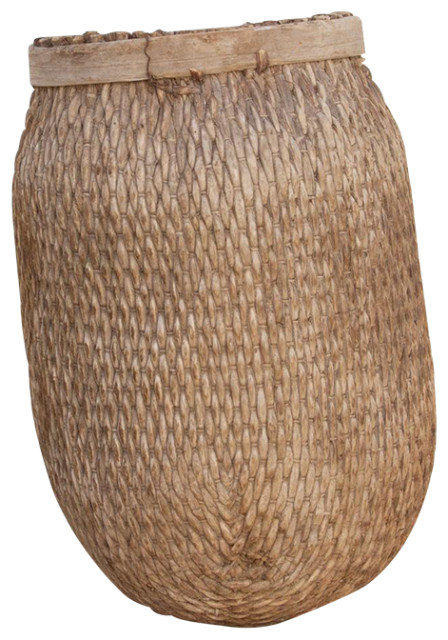 Rustic Oxidized Grain Basket - Asian - Baskets - by De-cor | Houzz