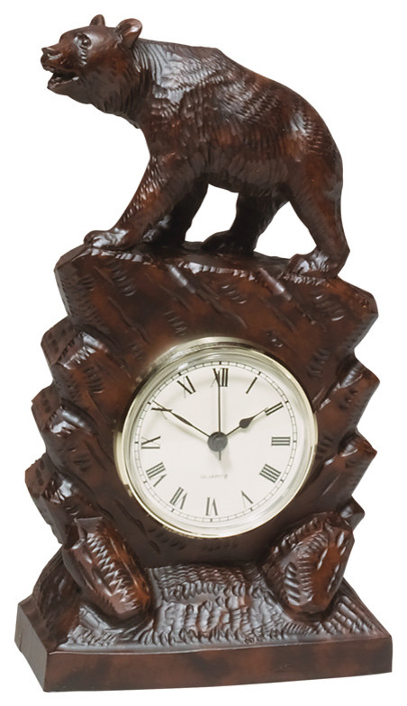 Tall Bear Clock - Rustic - Desk And Mantel Clocks - by Lodgeandcabins ...