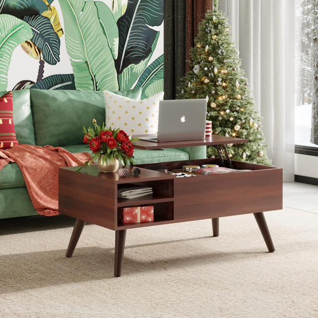 Lift Top Coffee Table with Storage, Hidden Compartment and Adjustable ...