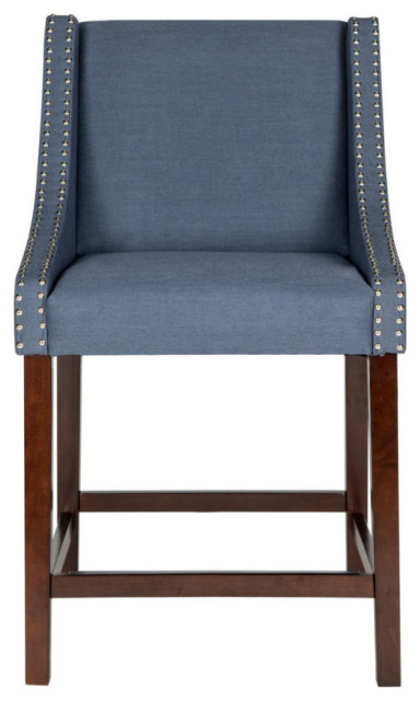 Manny Counter Stool, Set of 2, Navy - Transitional - Bar Stools And ...