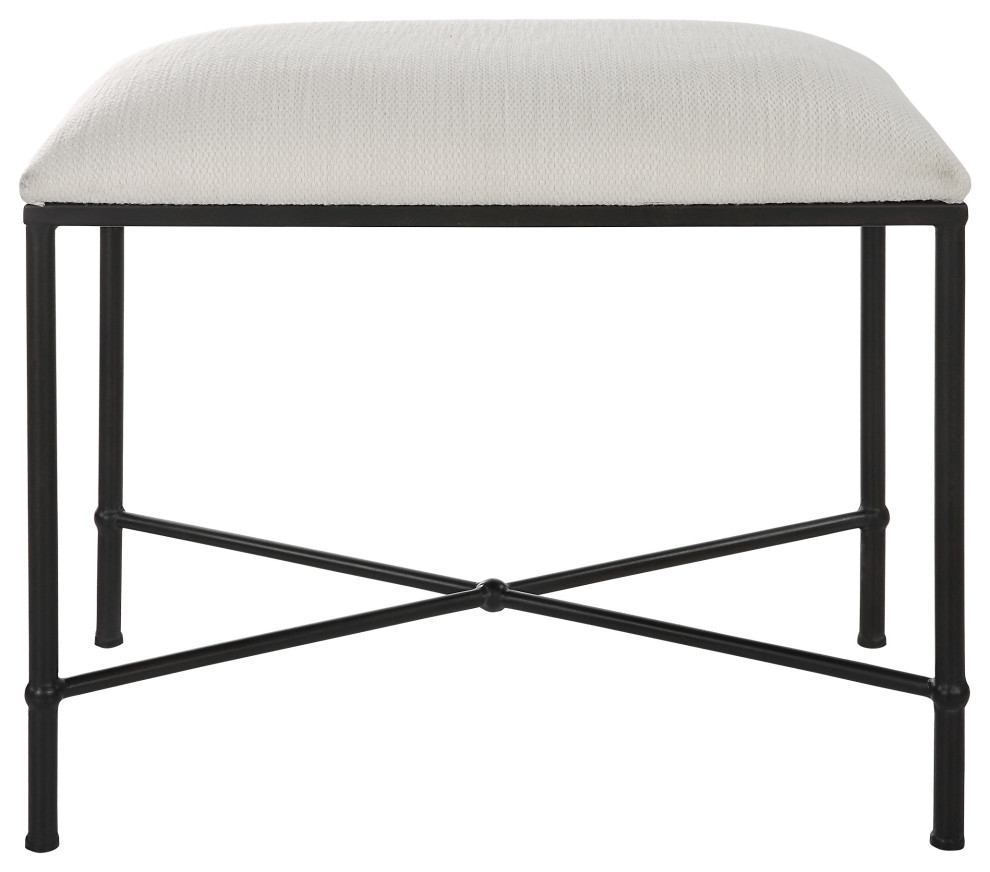 Uttermost 236-AVENHAM-BENCH-SM Avenham 24"W Black Framed Bench, 24x20 ...