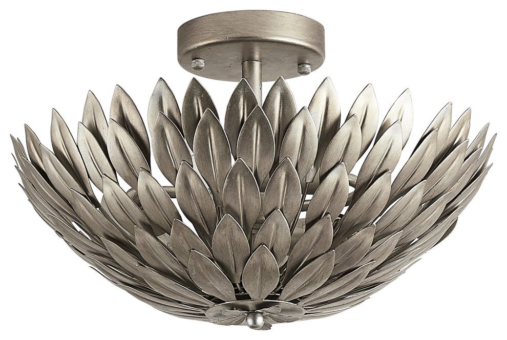 Flower Semi-Flush Mount Lighting, 3 Light - Contemporary - Flush-mount ...