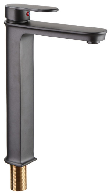 Gray Single Hole Bathroom Faucet Slate Design Tall 11 11/16" Height ...