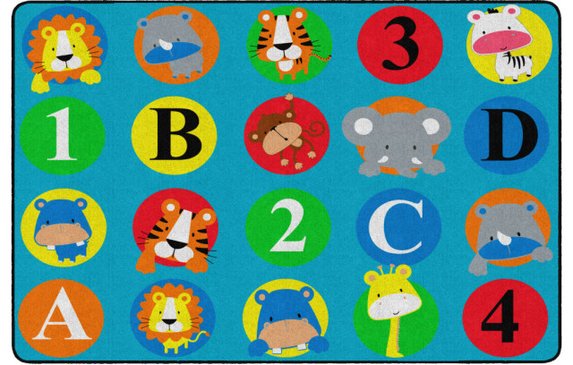 Flagship Carpets FE400-32A 6'x8'4" Abc &123 Animals-Primary, Seats 20 ...