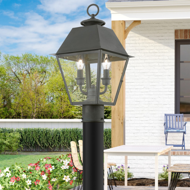Wentworth 2 Light Charcoal Outdoor Medium Post Top Lantern ...
