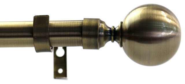 1" Steel Ball Drapery Curtain Rod, 48"-84" - Traditional - Curtain Rods ...