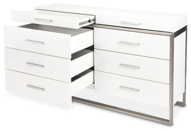 Marquee Dresser with Mirror - Cloud White - Contemporary - Dressers ...