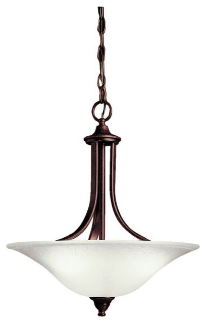 3 Light Contemporary Decorative Inverted Pendant Light Fixture Etched ...