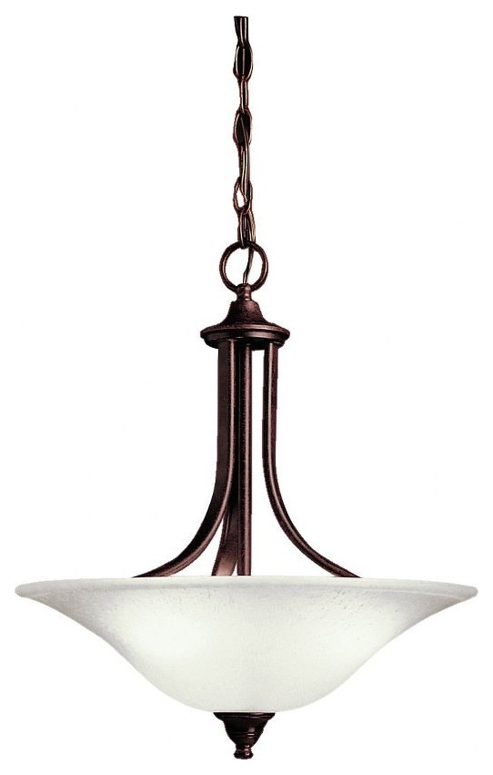 3 Light Contemporary Decorative Inverted Pendant Light Fixture Etched ...