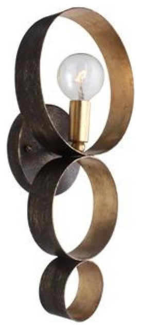 Crystorama Luna 1 Light Bronze & Gold Sphere Sconce - Contemporary ...