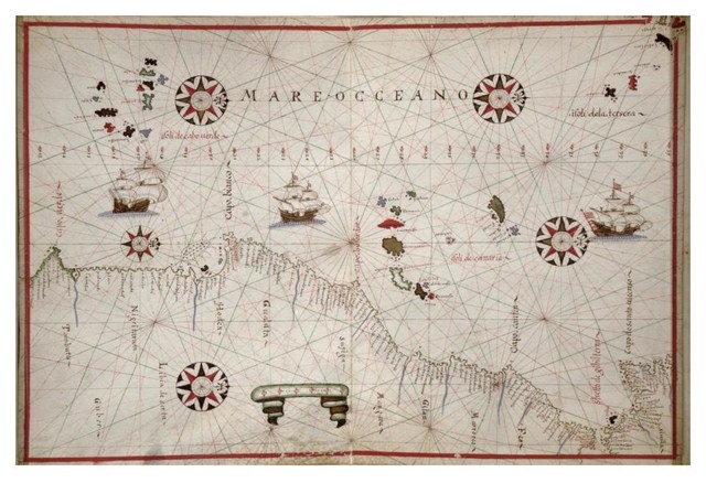 "Portolan map of the African Coast" Digital Paper Print by Joan Oliva ...