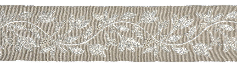 Laurel Embroidered Tape, Flax - Traditional - Fabric Trim - by ...