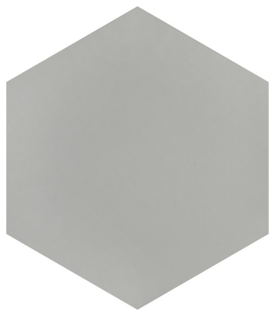 Textilis Hex Porcelain Floor and Wall Tile, Silver, Sample ...