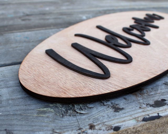 Enter Here sign business sign Light wood sign Enter Sign HandSign ...