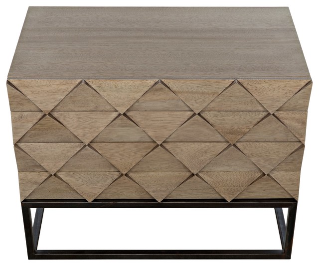 Noir Draco Washed Walnut Sideboard With Metal Stand GCON301WAW ...