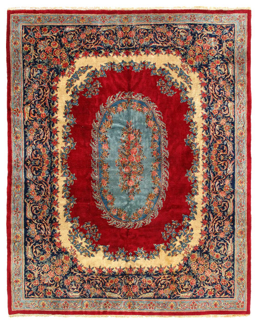 Fine Hand Knotted Persain Vintage Kerman Rug, 7'11''x9'11 ...